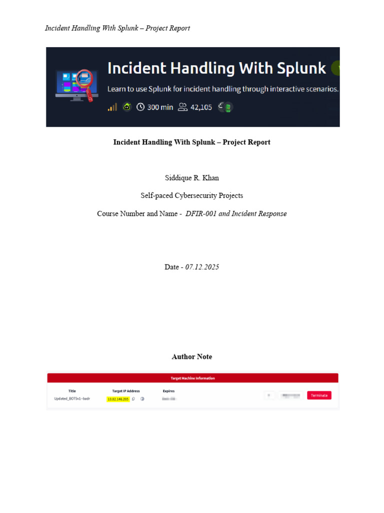 Splunk Incident Handling Report | PDF | Domain Name System | Malware