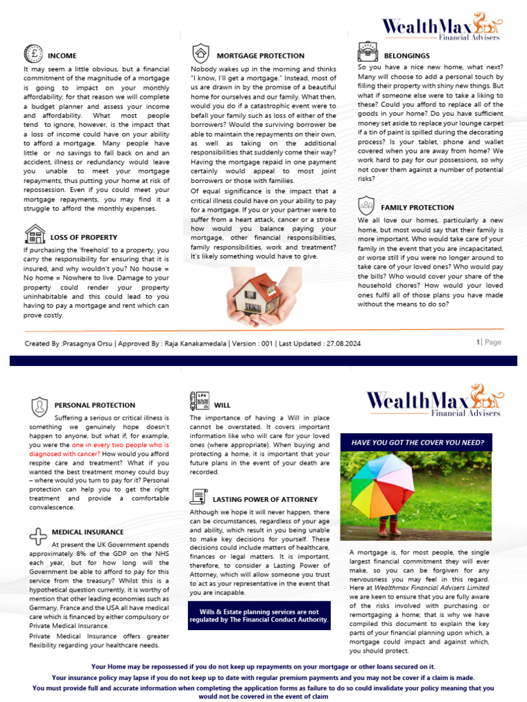 Mortgage Protection and Financial Planning | PDF | Mortgages | Insurance