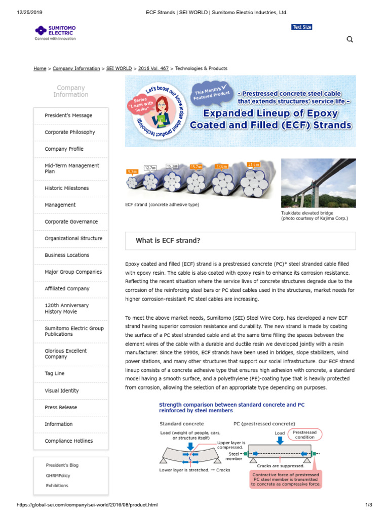 ECF Strands _ SEI WORLD _ Sumitomo Electric Industries, Ltd_ | PDF ...