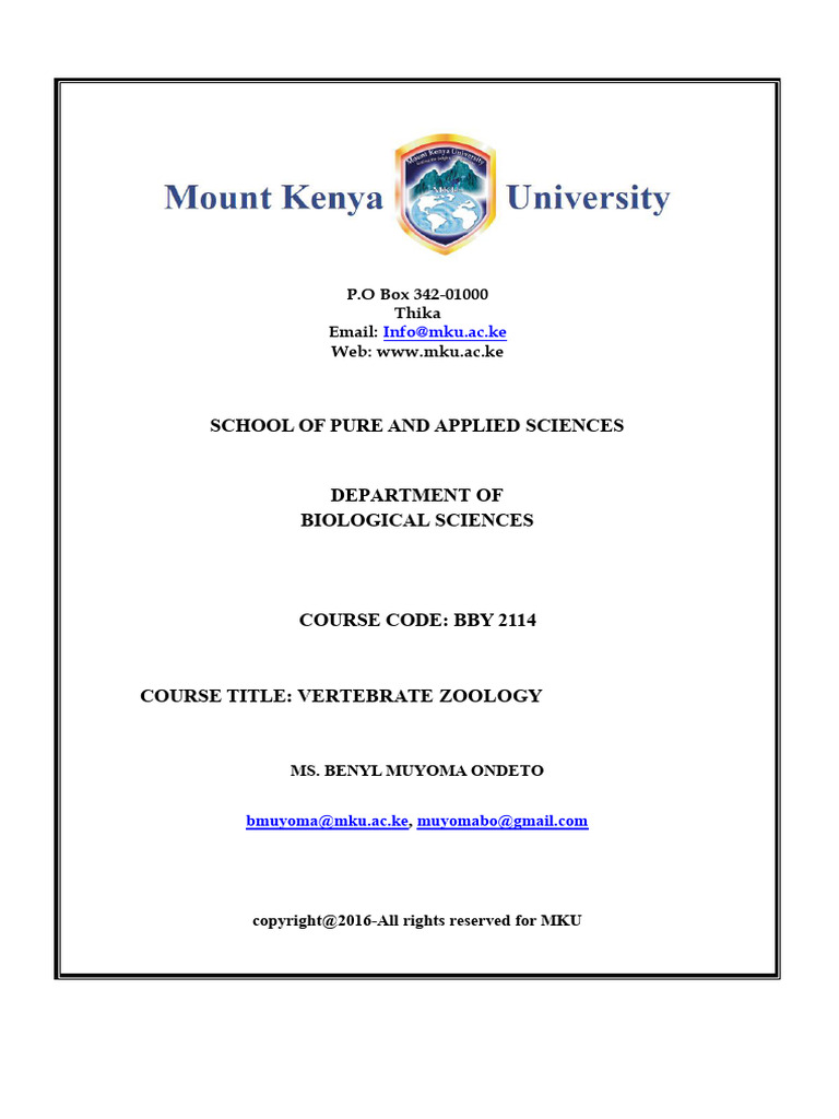 1- Vertebrate Zoology Module | PDF | Vertebrates | Tooth