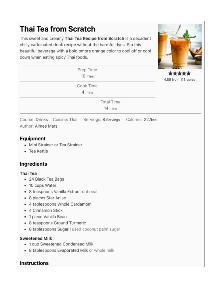 Thai Tea from Scratch - Aimee Mars | PDF | Thai Cuisine | Tea