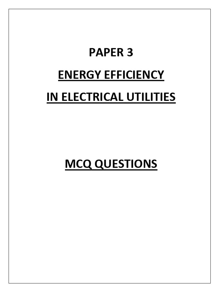 MCQ 03 Electrical Utility 2 | PDF | Electric Motor | Pump