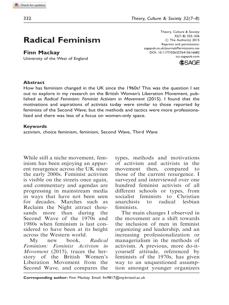 Radical Feminism | PDF | Gender Studies | Feminism