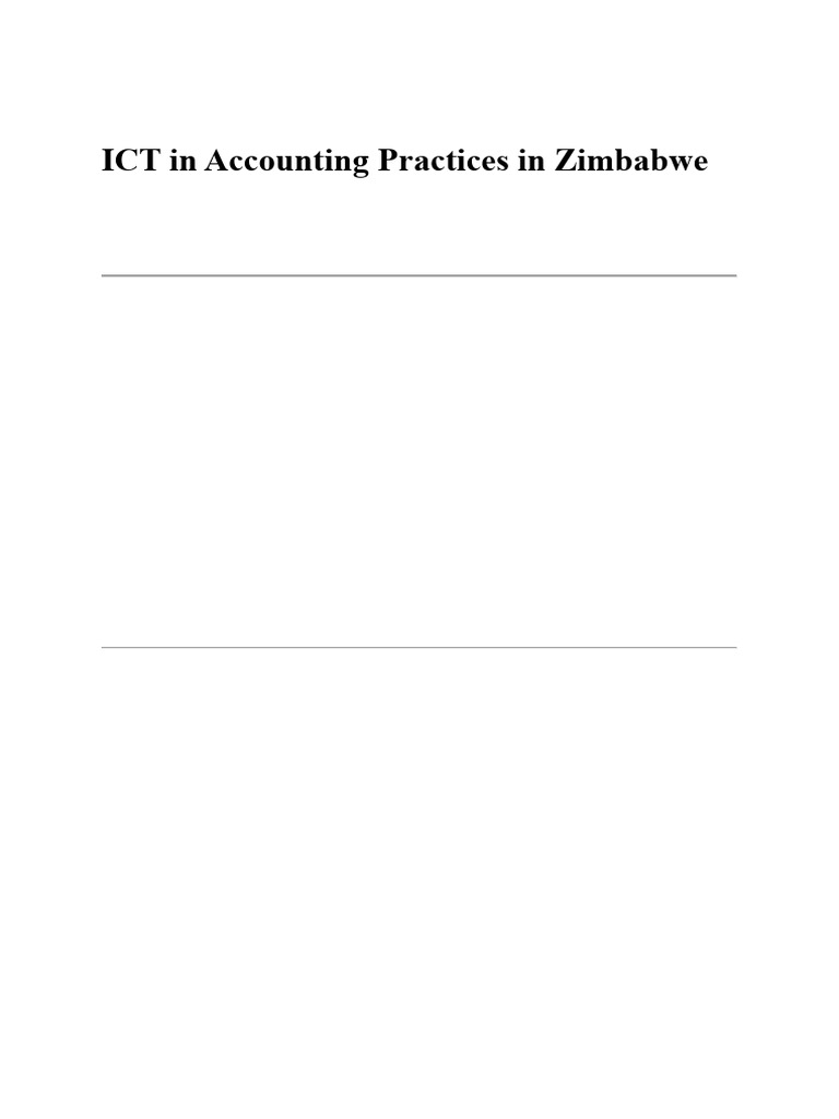 ICT Adoption in Zimbabwean Accounting | PDF | Information And ...