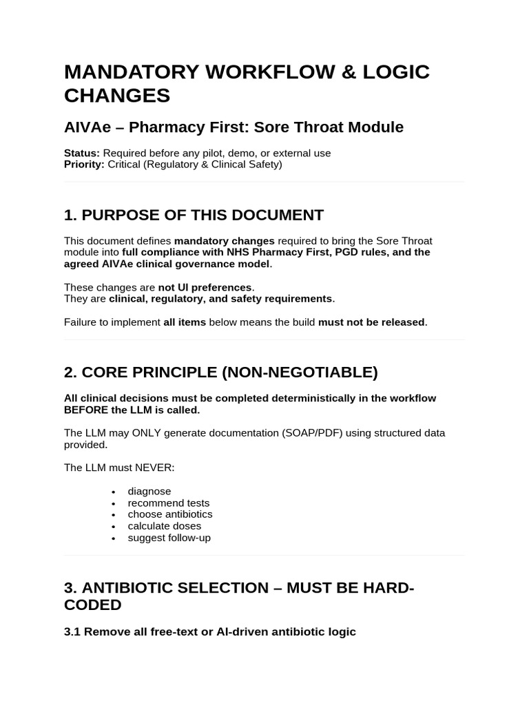 Mandatory Changes for Sore Throat Module | PDF | Dose (Biochemistry ...