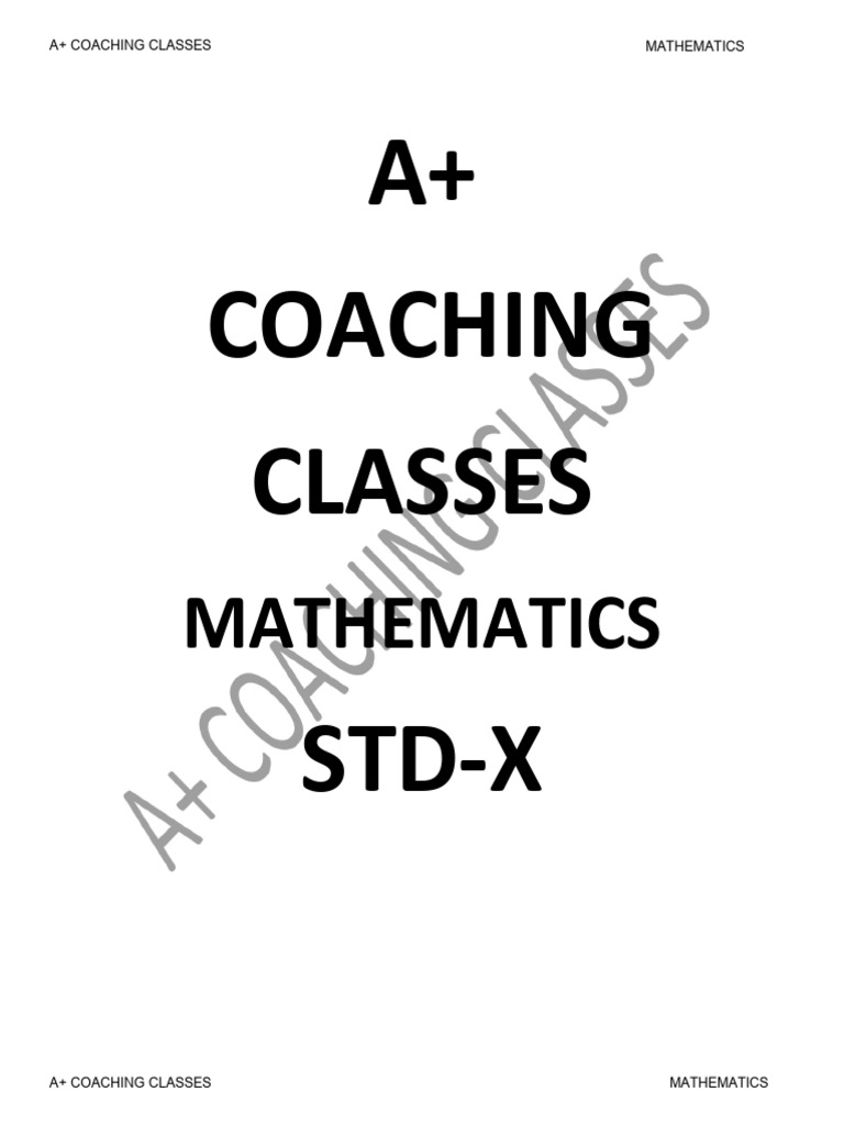 A+ Coaching Classes for Mathematics | PDF