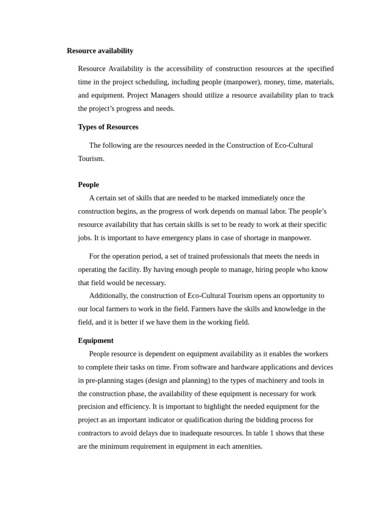 Resource Availabilit1y | PDF | Economies