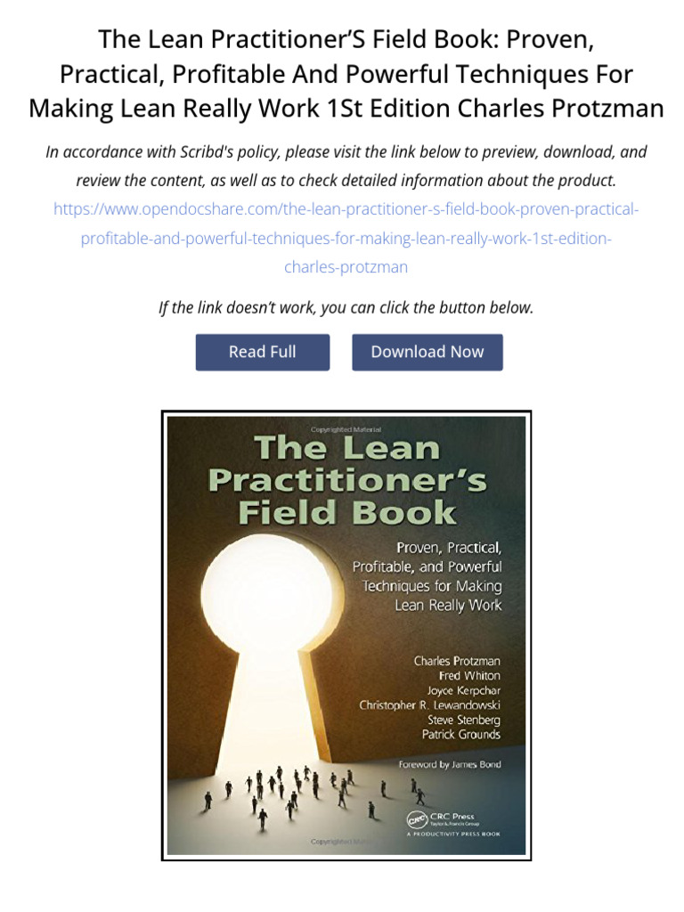 The Lean Practitioner’s Field Book: Proven, Practical, Profitable and ...
