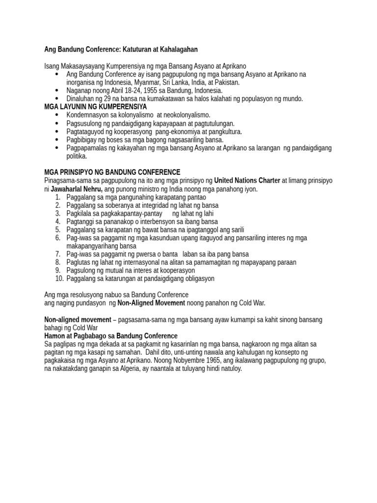Ang Bandung Conference | PDF
