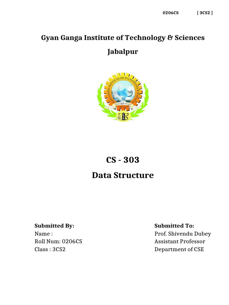 Cover Page, Index and Valuation Sheet CS303 | PDF | String (Computer ...