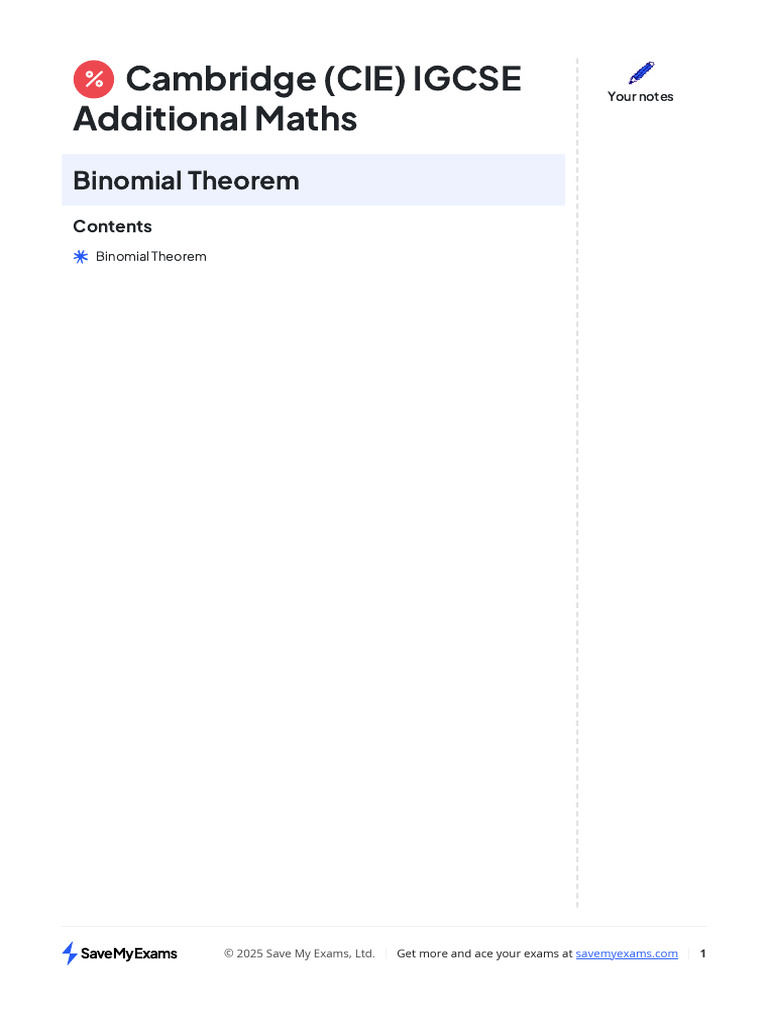 Binomial Theorem | PDF | Bracket | Mathematics