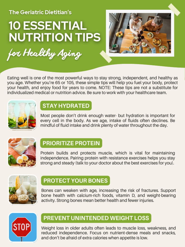 Essential Nutrition Tips for Seniors | PDF | Weight Loss | Dietary Fiber
