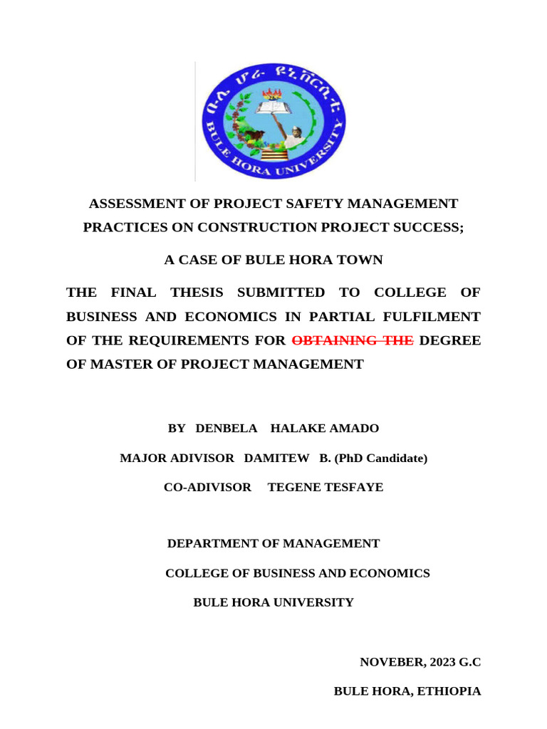 Project Management Final 4 | PDF | Safety | Thesis