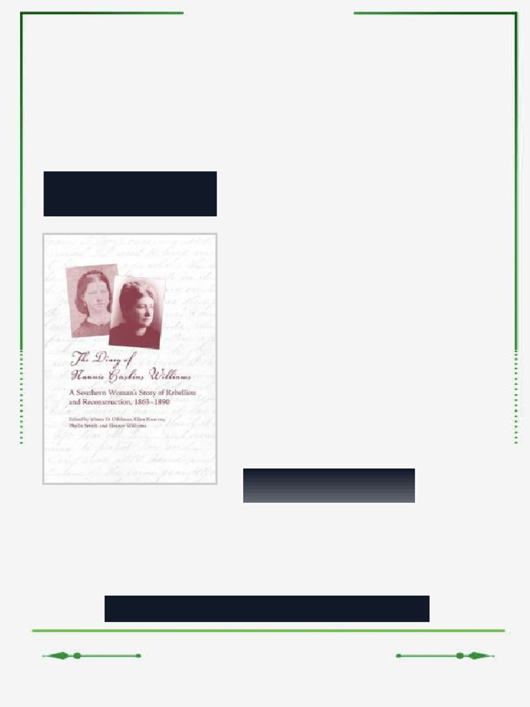 The Diary of Nannie Haskins Williams A Southern Woman s Story of ...