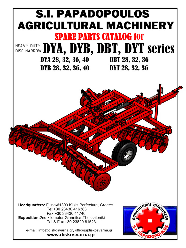 Disk Harrow Spare Parts Catalog | PDF | Equipment | Mechanical Engineering