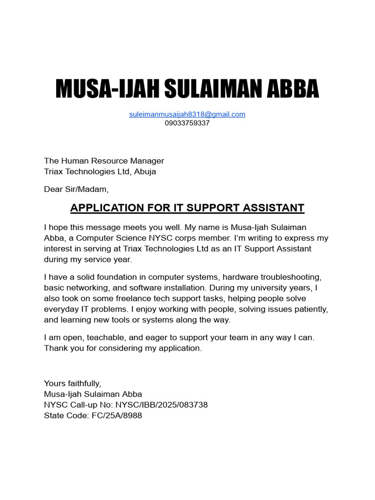 Application Letter.pdf | PDF