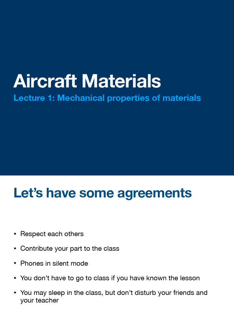 Aircraft Materials: Mechanical Properties Overview | PDF | Young's ...