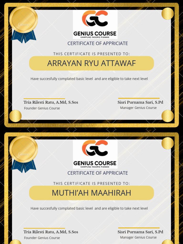 Hitam Putih dan Emas Minimalis Lomba Debat Bahasa Inggris Certificate ...