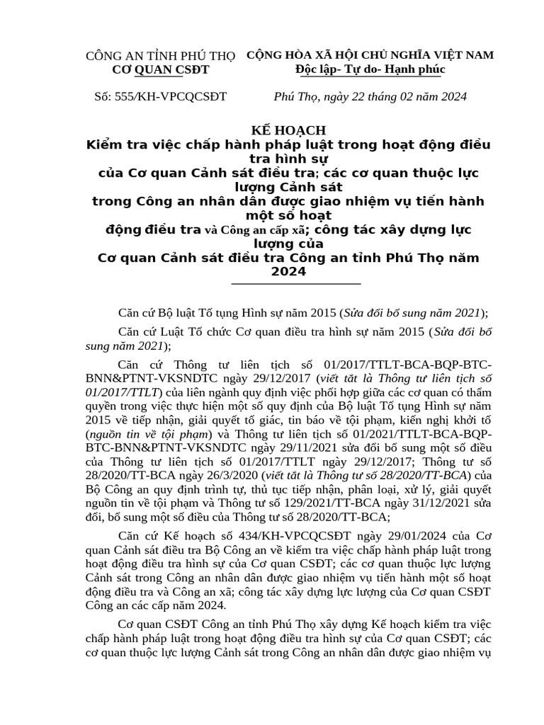 KH Kiem Tra Nam 2024 | PDF