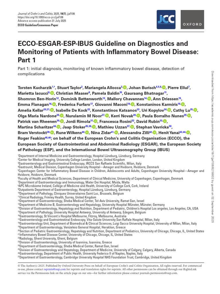 ECCO Guidelines on IBD Diagnostics | PDF | Inflammatory Bowel Disease ...