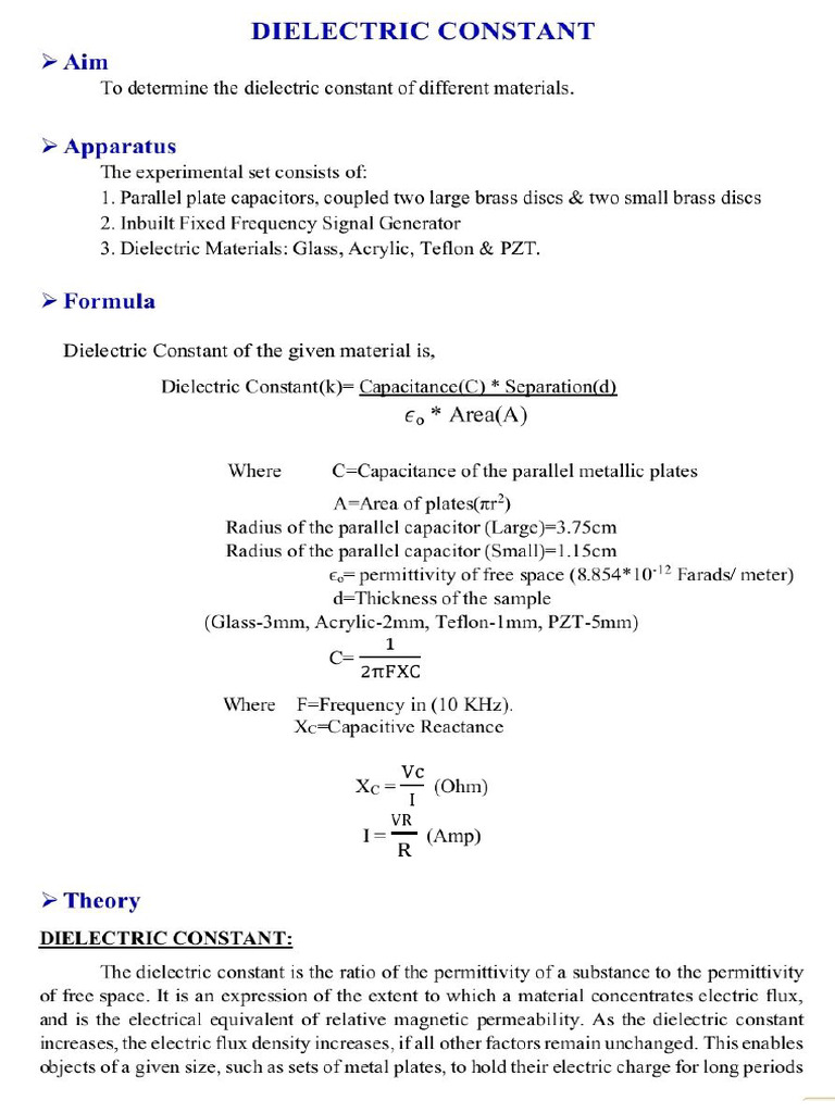7) Dielectric Constant | PDF