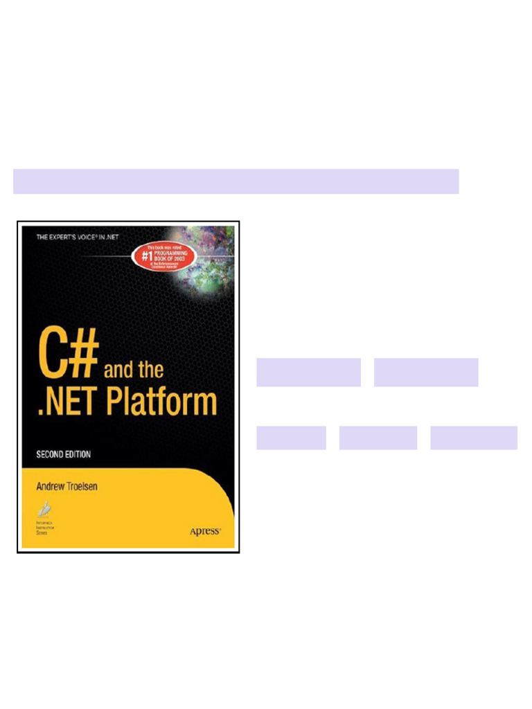 (Ebook) C# and the .NET Platform by Andrew Troelsen ISBN 9781590590553 ...