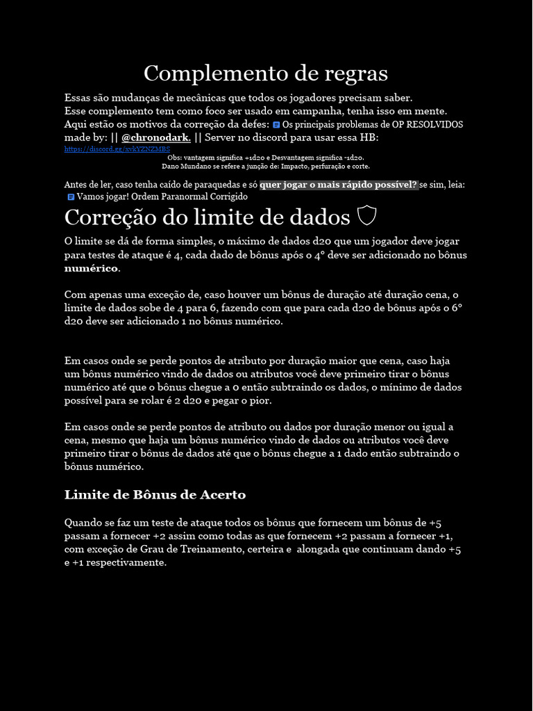 Complemento de Regras | PDF