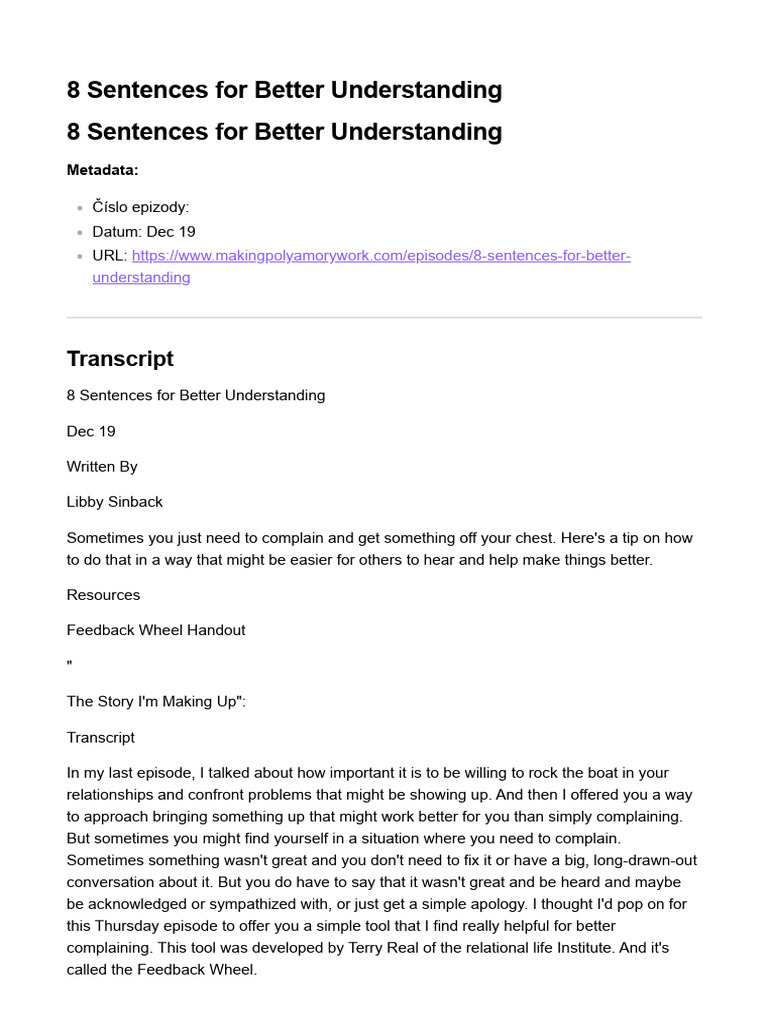 8 Sentences for Better Understanding | PDF | Water