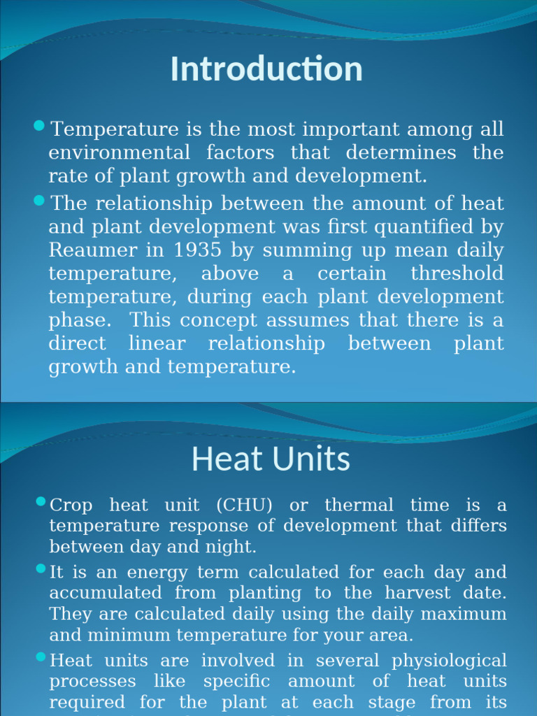 Heat Units | PDF | Agriculture | Botany