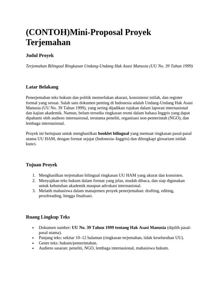 Contoh Proposal Proyek | PDF