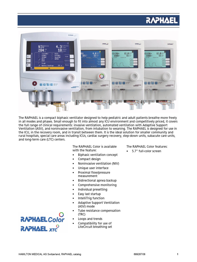 RAPHAEL Ventilator Overview and Specs | PDF | Intensive Care Unit