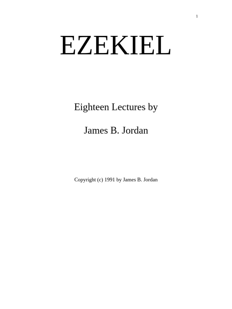 Eighteen Lectures on Ezekiel by Jordan | PDF | Ezekiel | Books Of The ...