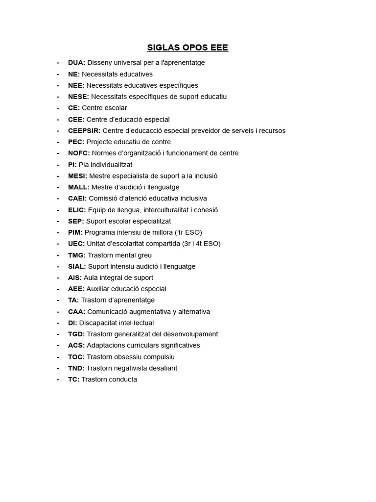 Siglas Opos Eee | PDF