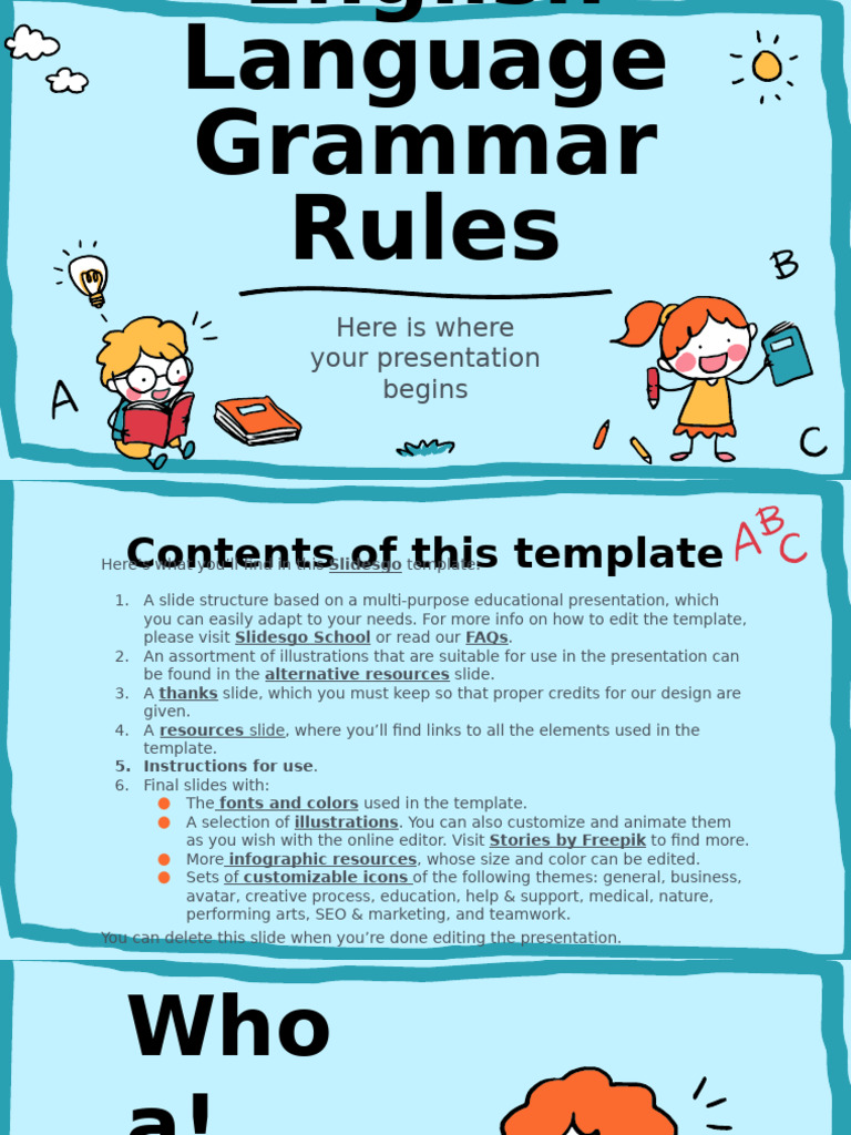 English Language Grammar Rules _ by Slidesgo | PDF | Planets In ...