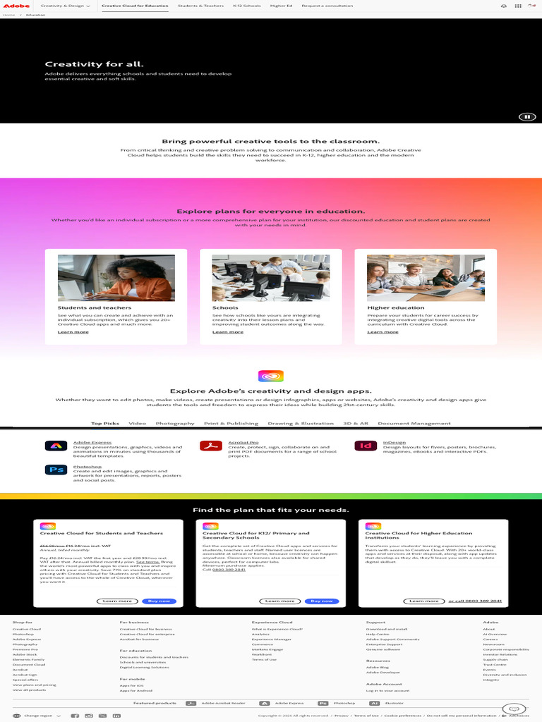 Adobe Creative Cloud for Education Educational Institutions | PDF | Adobe Photoshop | Cloud ...