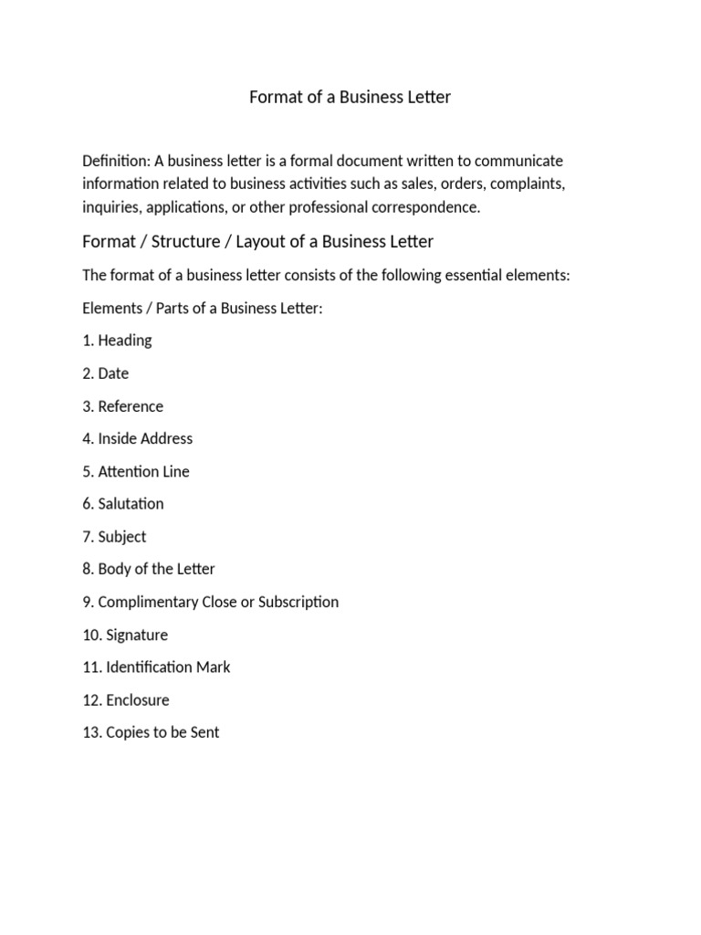 Format Of Business Letter Pdf Computing Computer Engineering