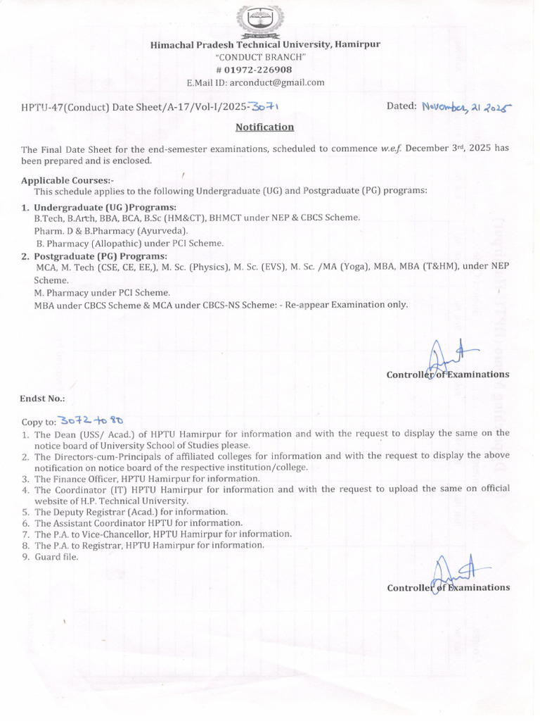 221125_The Final Date Sheet of MBA NEP Examination Session December ...
