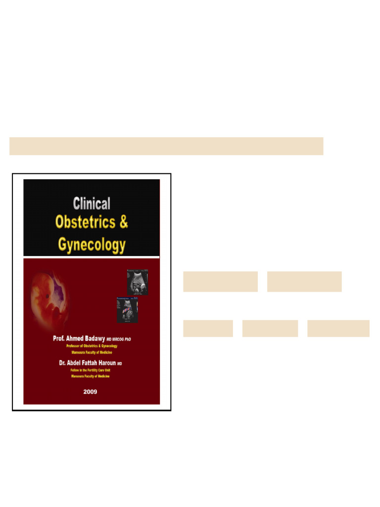 clinical obstetrics and gynecology part1 XPPRESP3@ESLAM4 pdf version | PDF