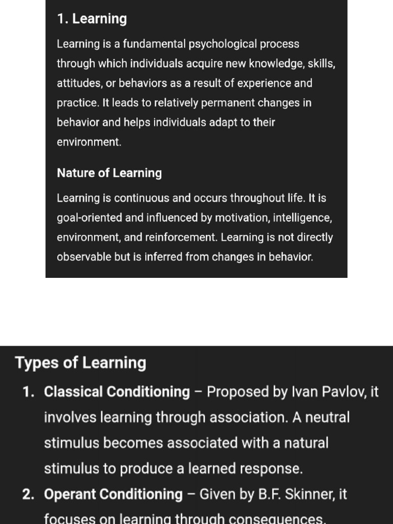 Learning | PDF