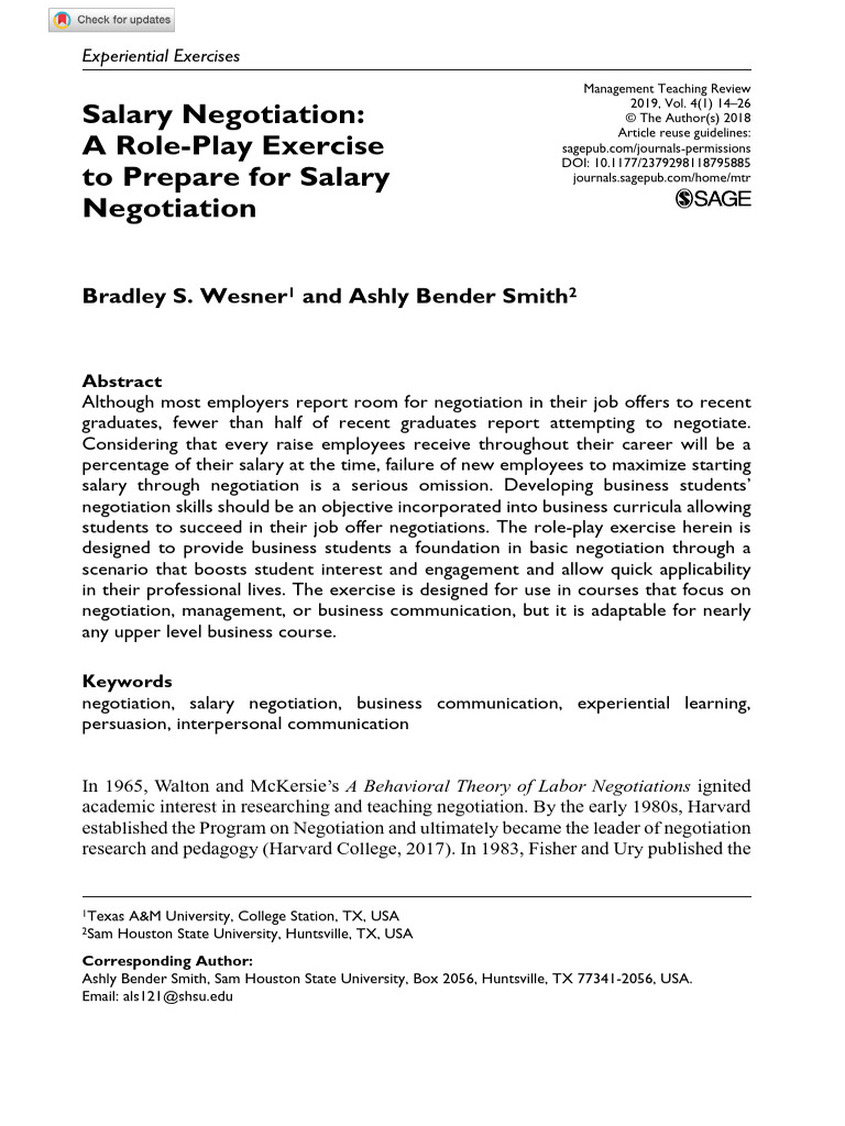 Salary Negotiation_ a Role-Play Exercise to Prepare for Salary ...