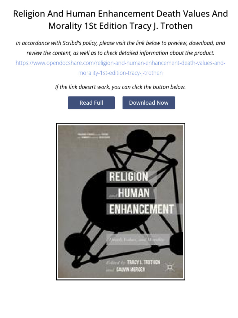 Religion and Human Enhancement Death Values and Morality 1st Edition ...