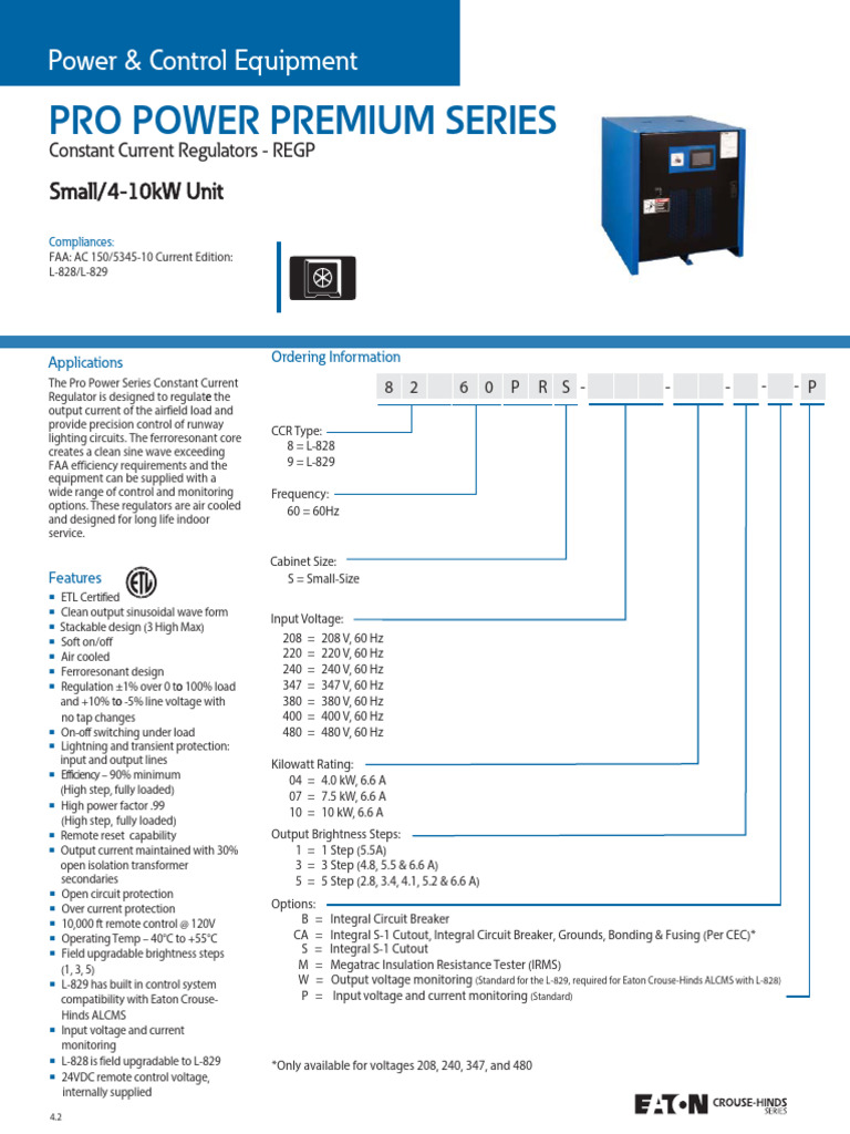 Crouse Hinds Pro Power Premium Ccr Small Datasheet | PDF | Mains ...