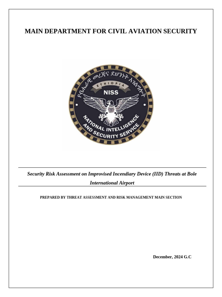 Aviation Security Risk Assessment on Improvised Incendiary Device (IID ...