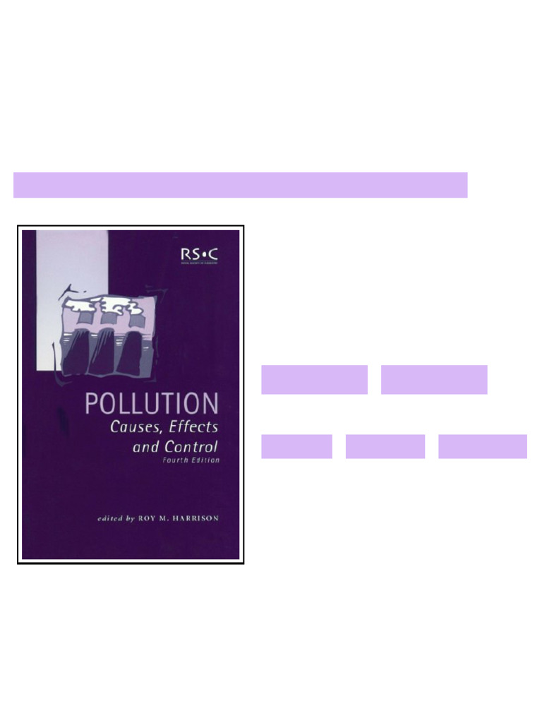 (Ebook) Pollution: Causes, Effects and Control by R.M. Harrison ISBN ...