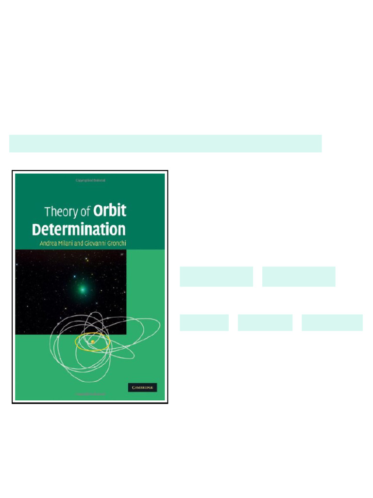 (Ebook) Theory of Orbit Determination by Milani Andrea, Gronchi ...