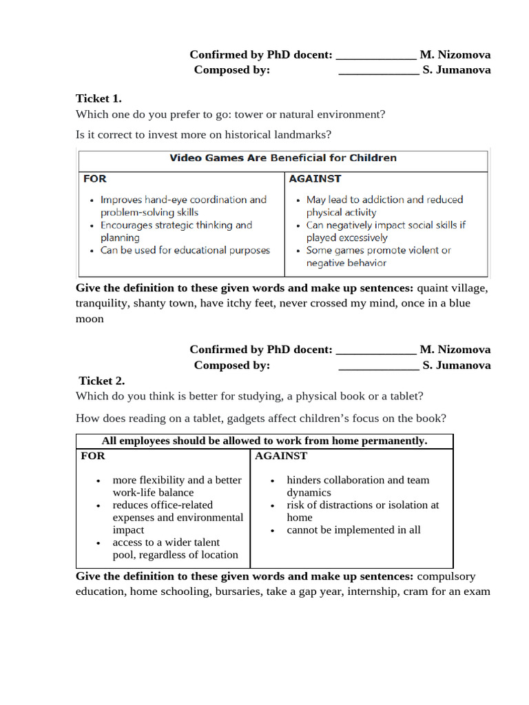 Speaking Questions for 103 (1) | PDF | Zoo | Endangered Species
