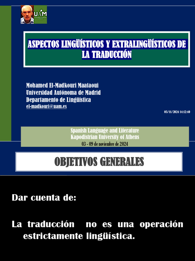 Lo lingüístico y extralingüístico en traducción (1) | PDF ...