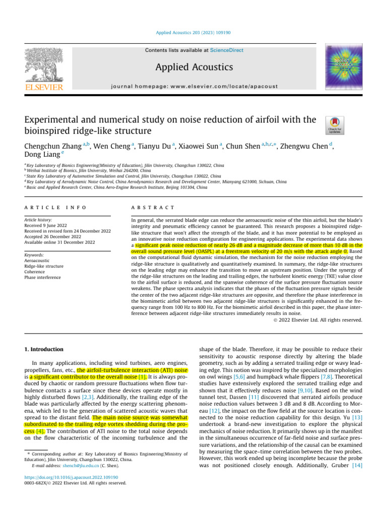 Experimental and Numerical Study on Noise Reduction of Airfoil With the ...