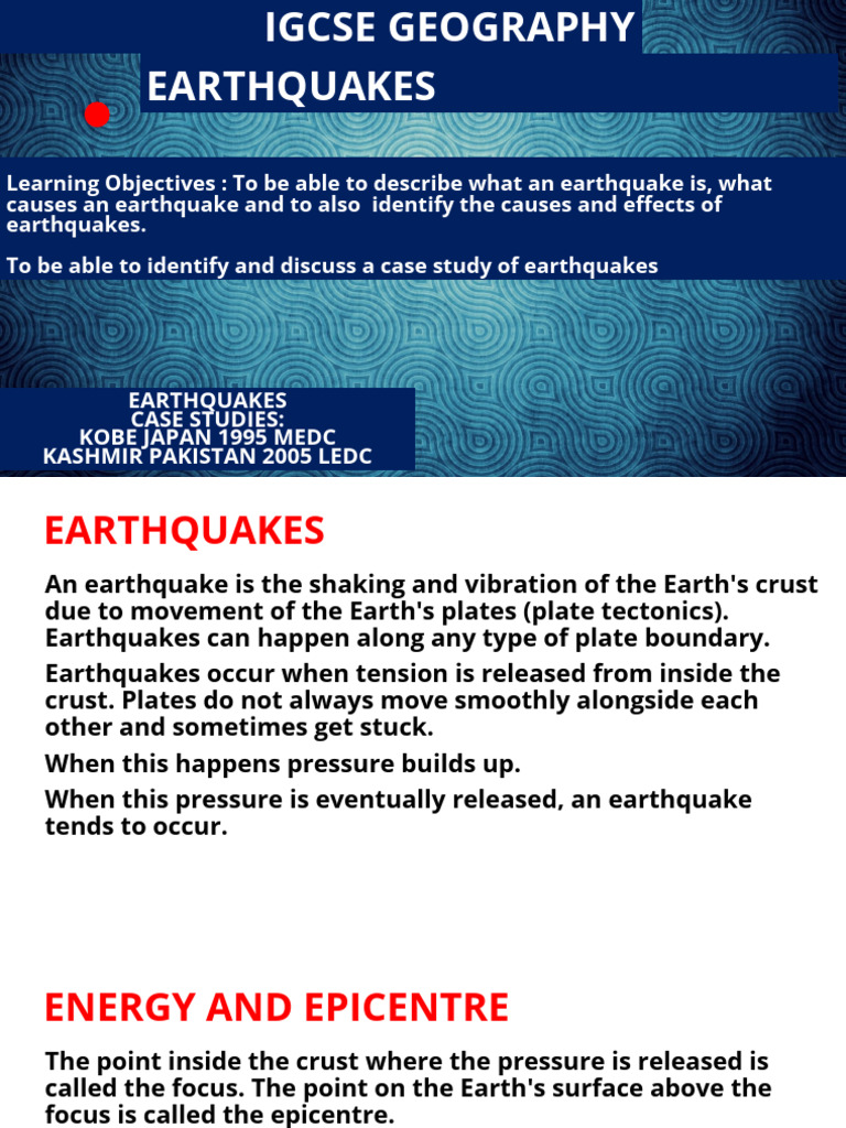 Week 2 l1 Earthquakes | PDF | Earthquakes | Disasters