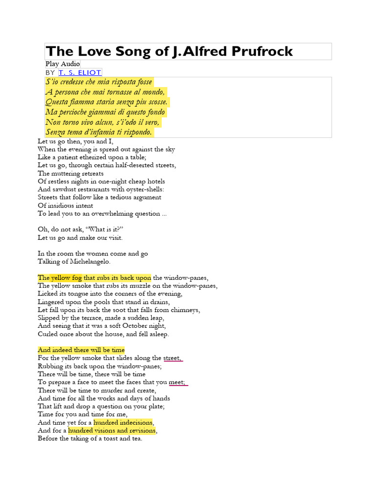 The Love Song of J | PDF